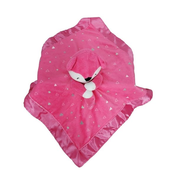 Nuby | Toys | Nuby Hot Pink Fox Baby Lovey Triangles Security Blanket ...